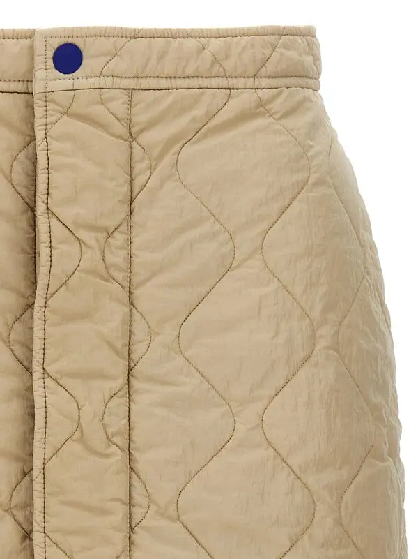 Burberry Quilted Nylon Skirt - Cream