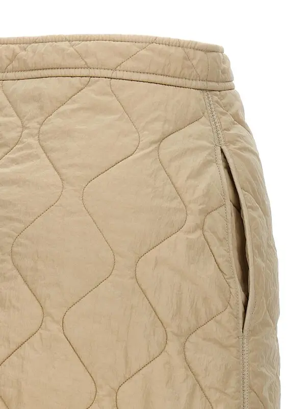 Burberry Quilted Nylon Skirt - Cream