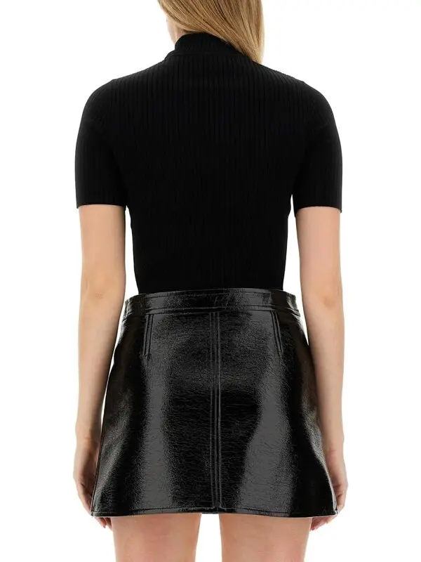 COURREGES Ribbed Knit T-shirt