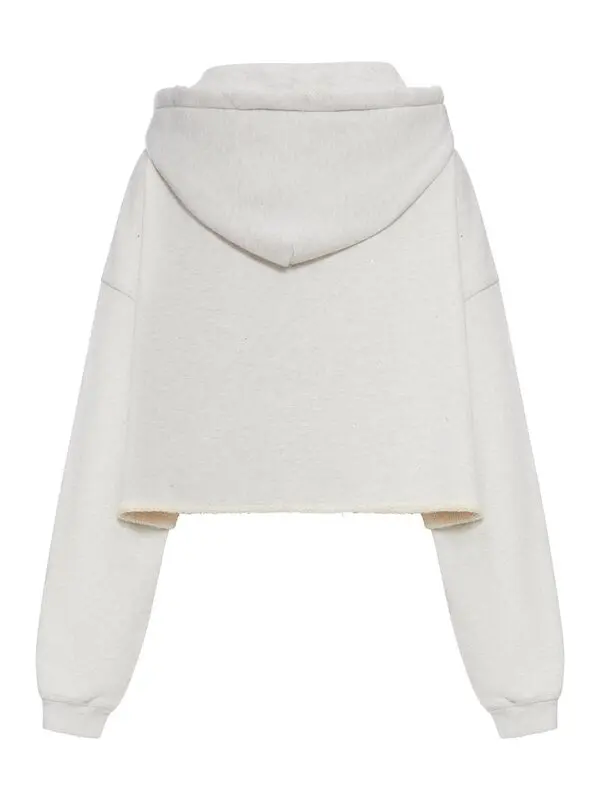 GOLDEN GOOSE Cropped Hoodie With Micro Applications - Gray