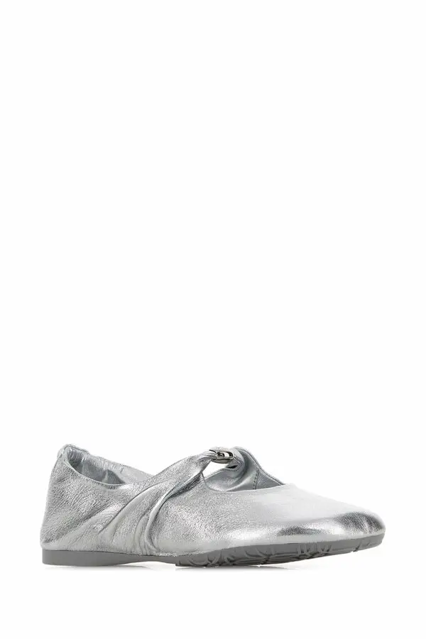 Loewe Leather Pebble Soft Ballerinas - Silver
