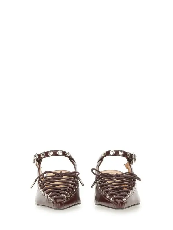 GANNI Lace-up Mule - Multicolor