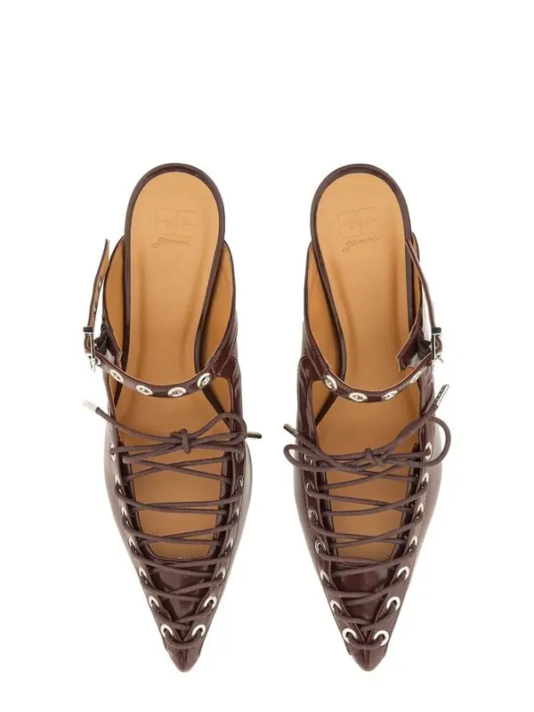 GANNI Lace-up Mule - Multicolor