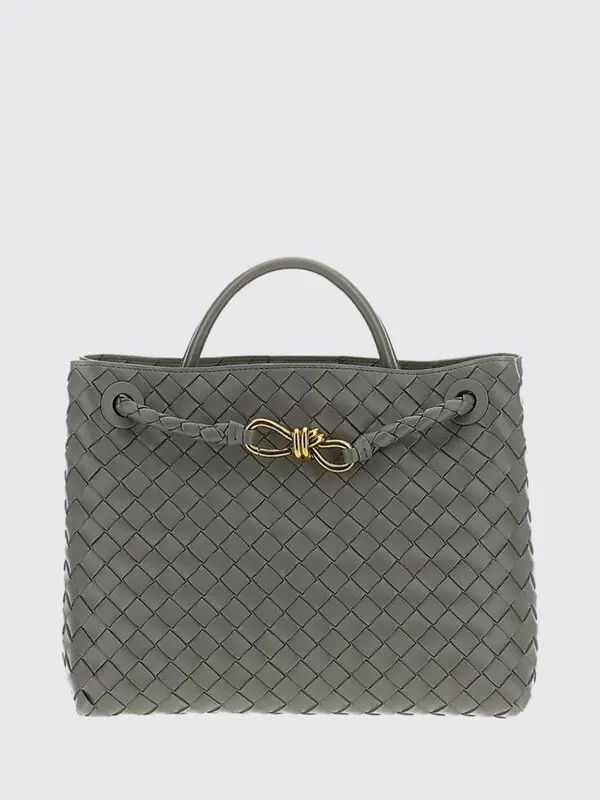 Bottega Veneta Andiamo Medium Woven Leather Bag - Gray