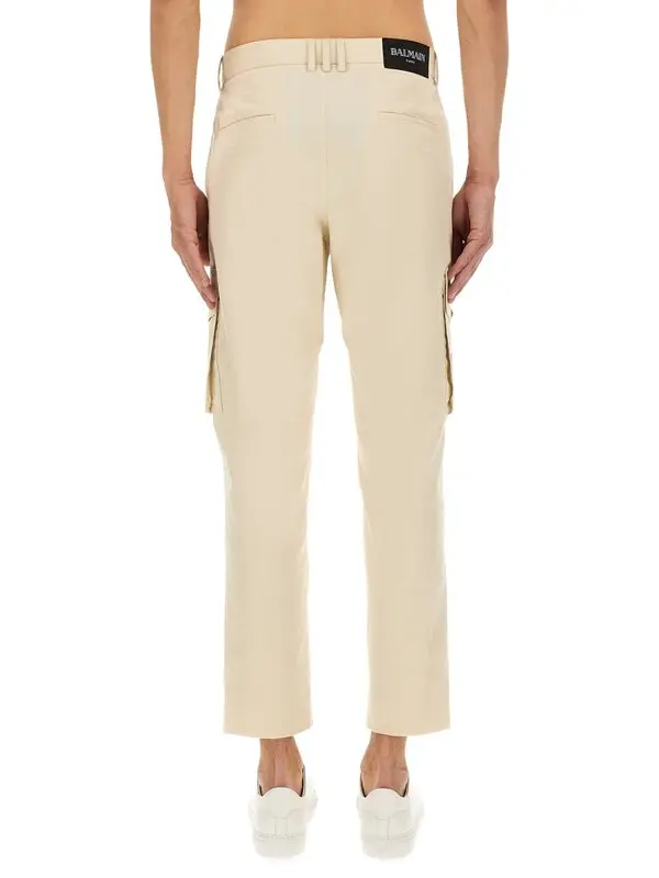 Balmain Cotton Cargo Pants - Cream