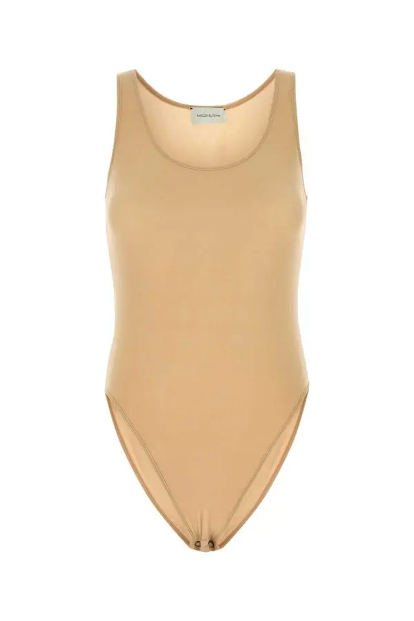 Magda Butrym Stretch Cupro Bodysuit - Brown