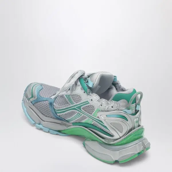 Balenciaga Runner Sneakers In Grey, Green And Blue - Gray