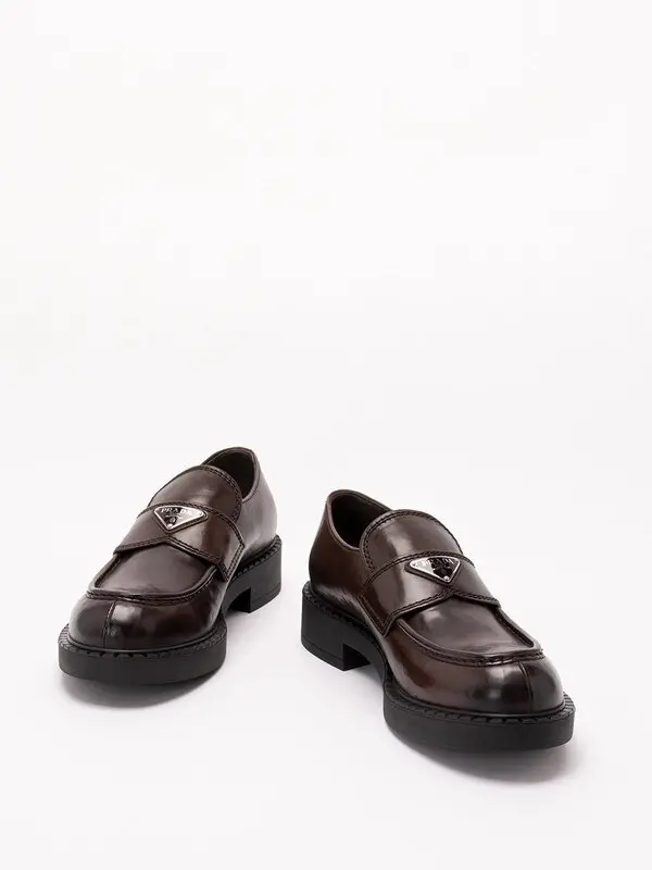 Prada Chocolate Leather Loafers