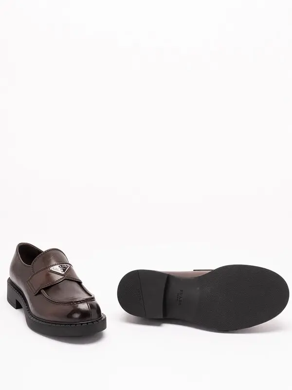 Prada Chocolate Leather Loafers