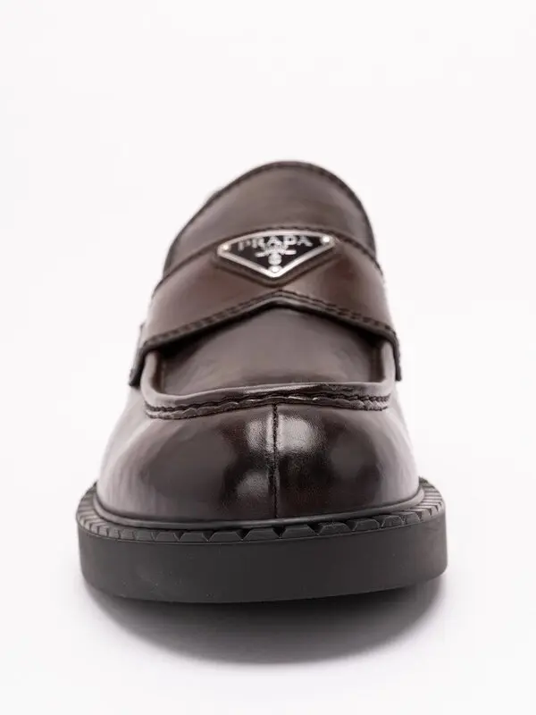 Prada Chocolate Leather Loafers