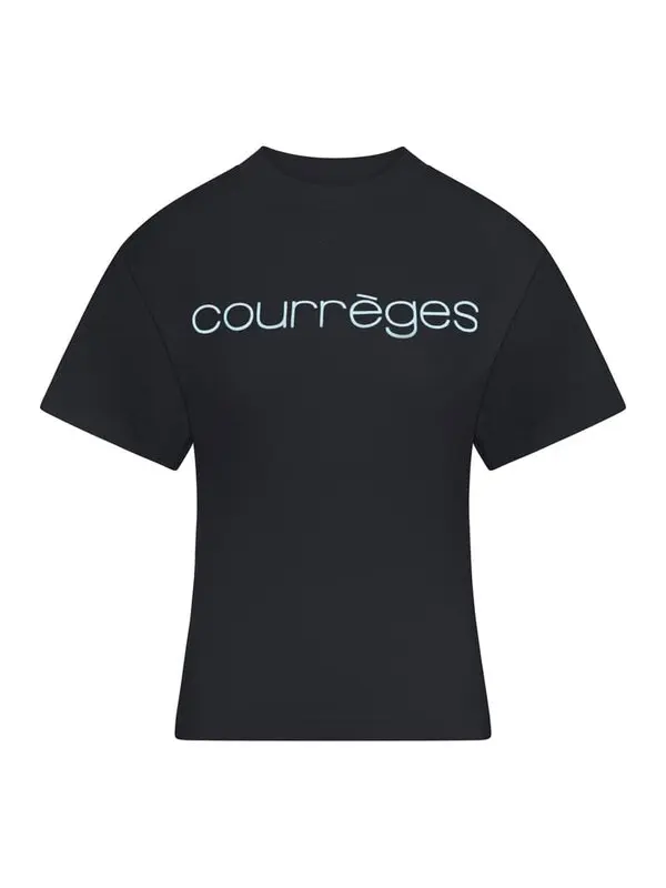 COURREGES Printed Cotton Jersey T-shirt