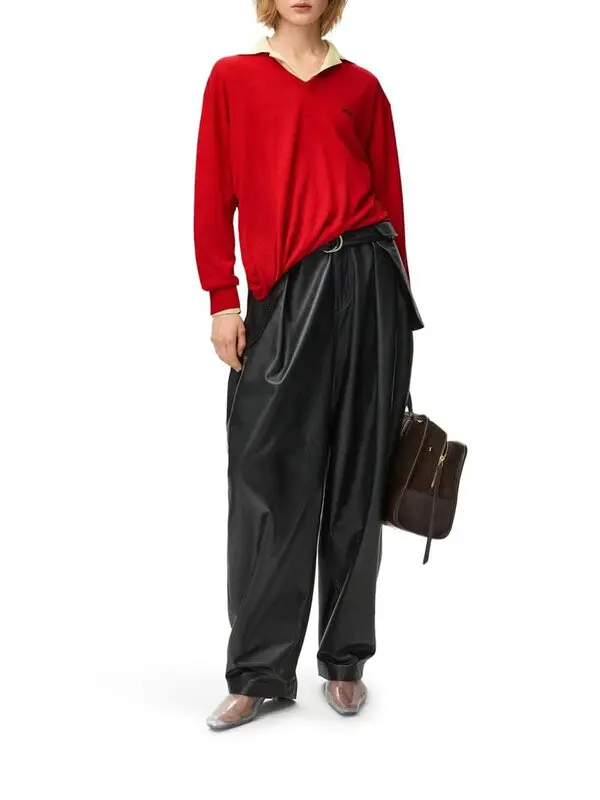 Loewe Draped Merino Wool Sweater - Red