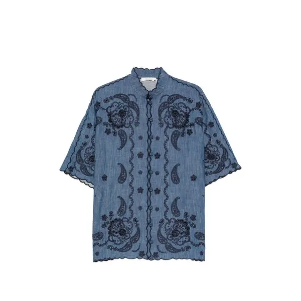 Zimmermann Paisley Embroidered Shirt - Blue