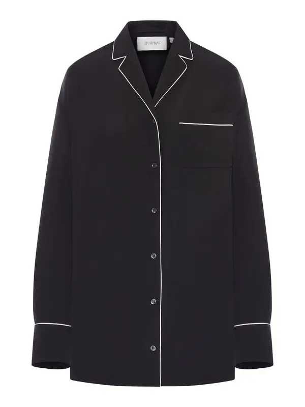 Sportmax Satin Overshirt - Black