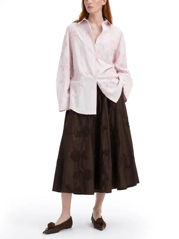 ROTATE BY BIRGER CHRISTENSEN Oversized Shirt With Floral Details - Pink