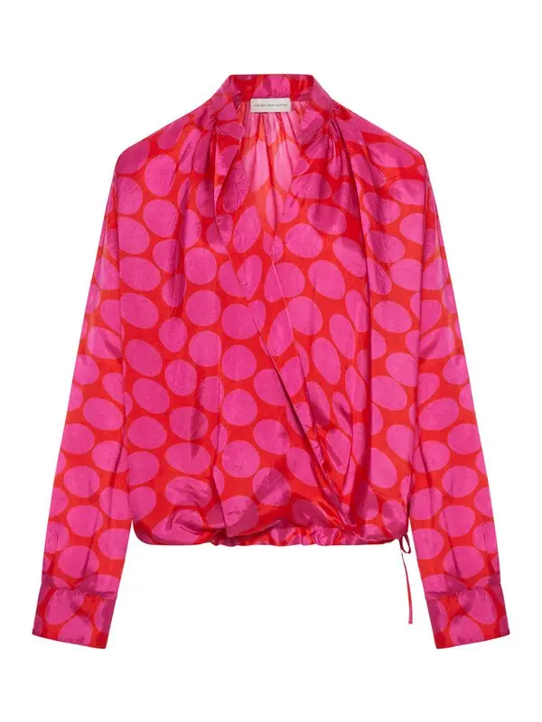 Dries Van Noten Maxi Polka Dot Print Blouse