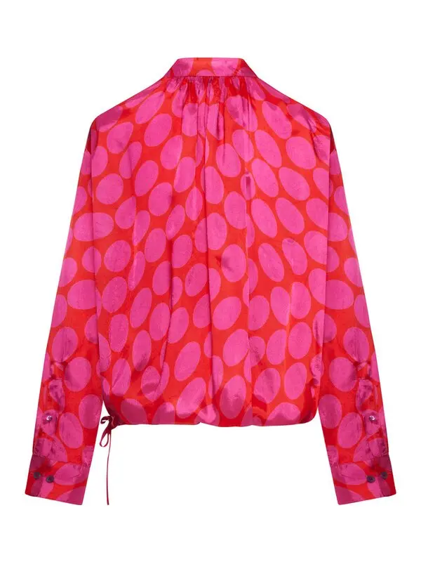 Dries Van Noten Maxi Polka Dot Print Blouse