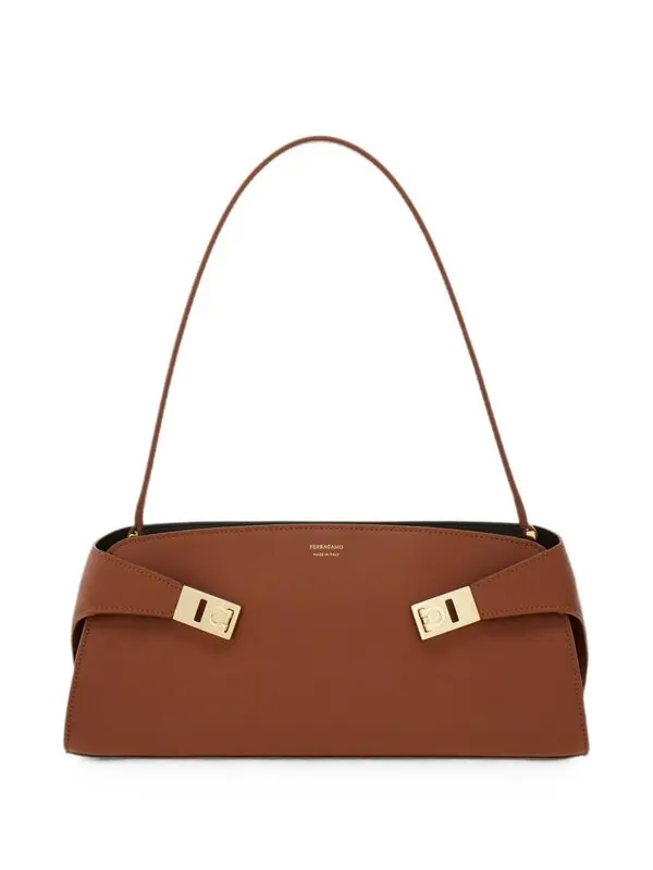 FERRAGAMO Hug E/w Leather Shoulder Bag