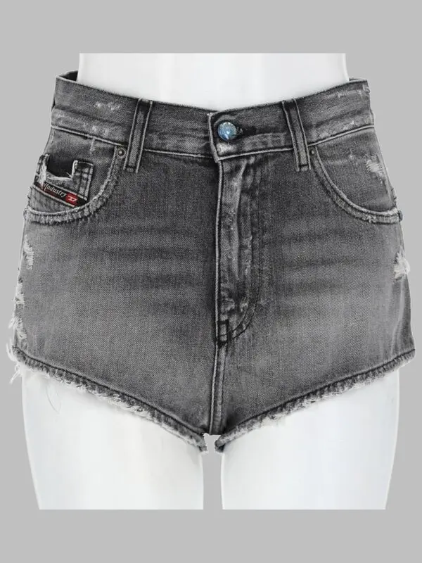 DIESEL® Frayed Denim Shorts - Gray