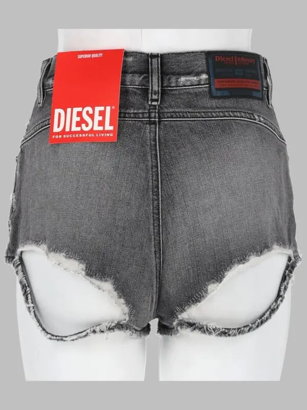DIESEL® Frayed Denim Shorts - Gray