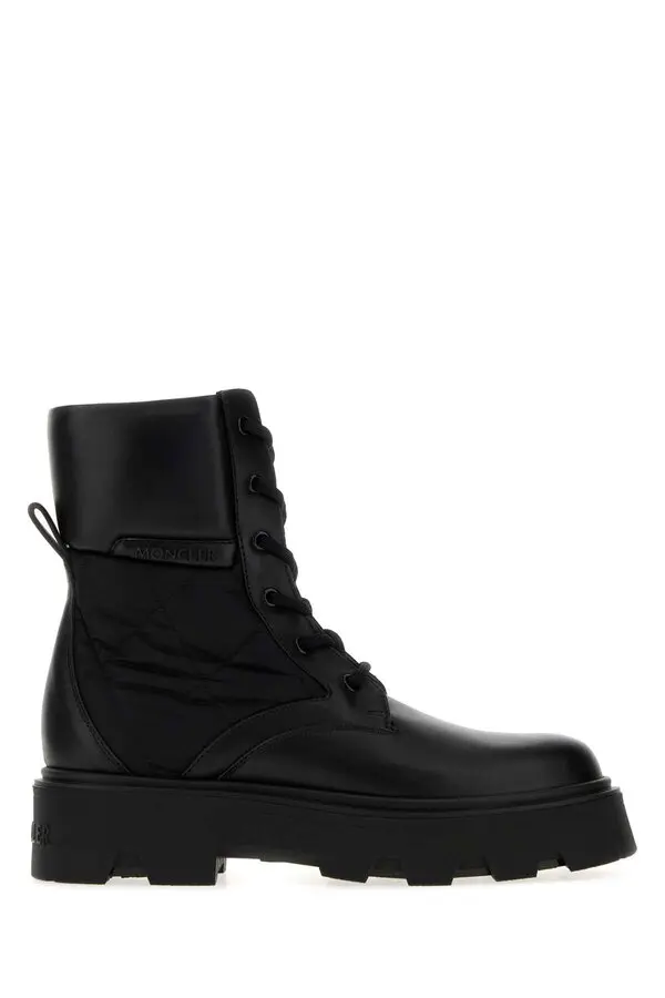 Moncler Leather And Fabric Aurea Ankle Boots