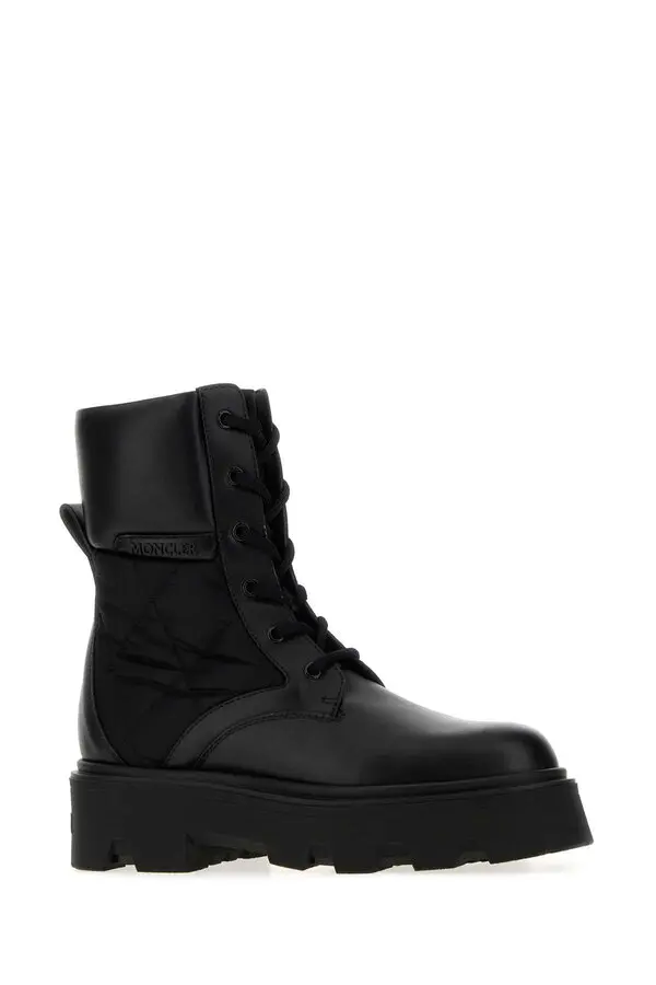 Moncler Leather And Fabric Aurea Ankle Boots