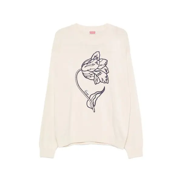 Kenzo Embroidered Jumper - Cream