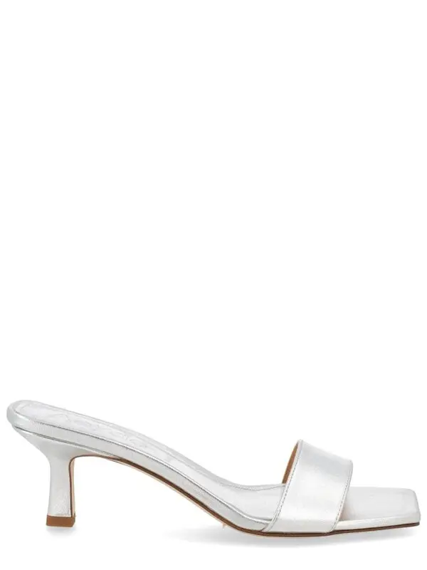 AeydĒ Gilly Leather Heels - Silver