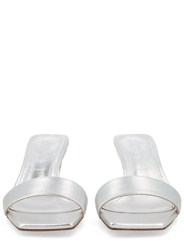 AeydĒ Gilly Leather Heels - Silver