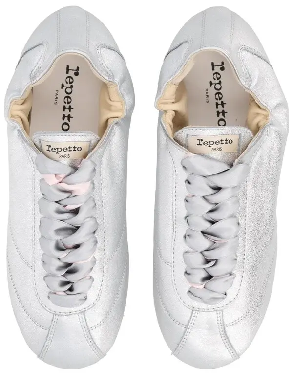 Repetto Silk Tennis Sneaker - Silver