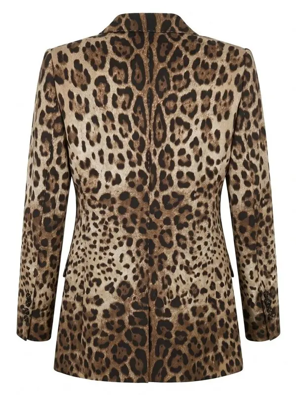 Dolce & Gabbana Leopard-print Double-breasted Blazer - Multicolor