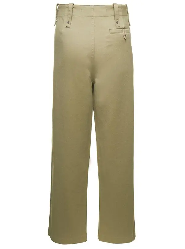 Burberry Beige Wide-leg Pants In Cotton - Multicolor