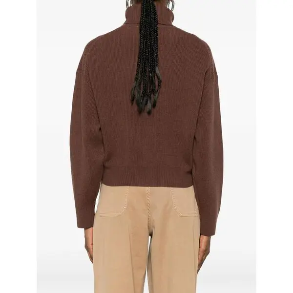 Brunello Cucinelli Cashmere And Silk Blend Ribbed Roll Neck Jumper - Brown