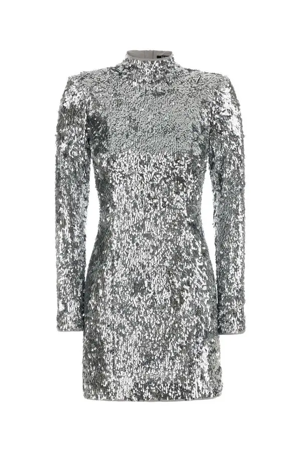 Balmain Sequins Mini Dress - Silver