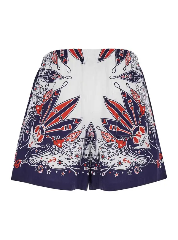 Gucci Bandana Print Cotton Shorts - Multicolor