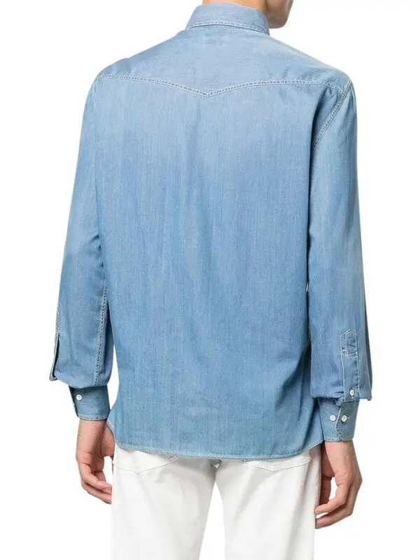Brunello Cucinelli Long-sleeved Denim Shirt