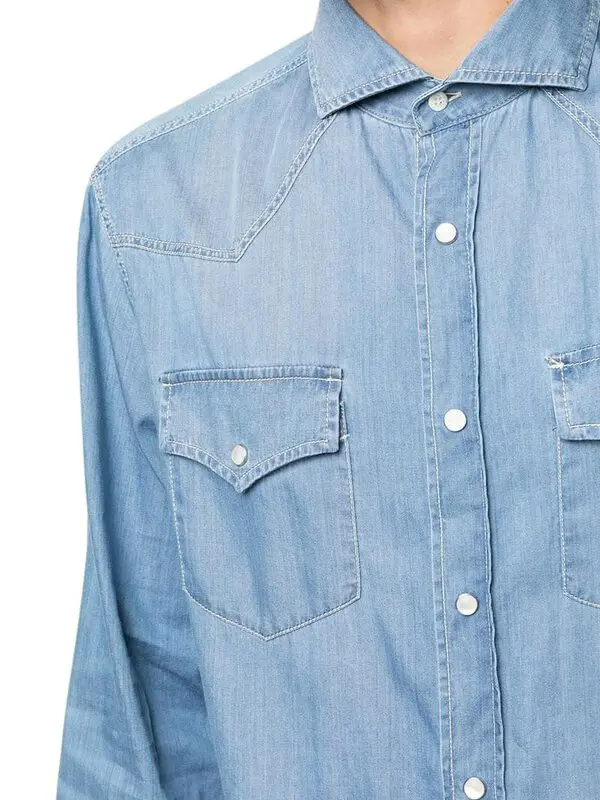 Brunello Cucinelli Long-sleeved Denim Shirt