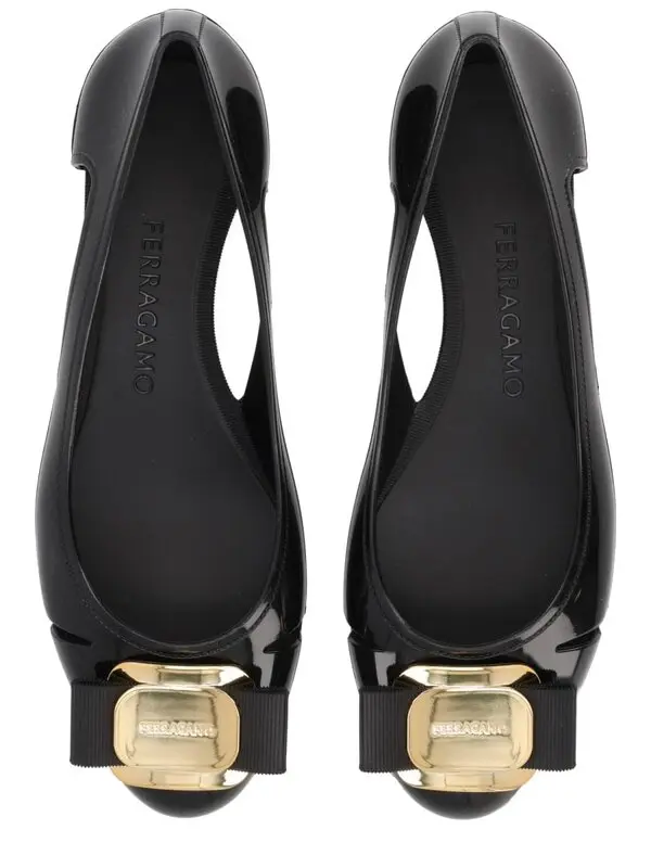 FERRAGAMO Nara Jelly Ballerina - Black