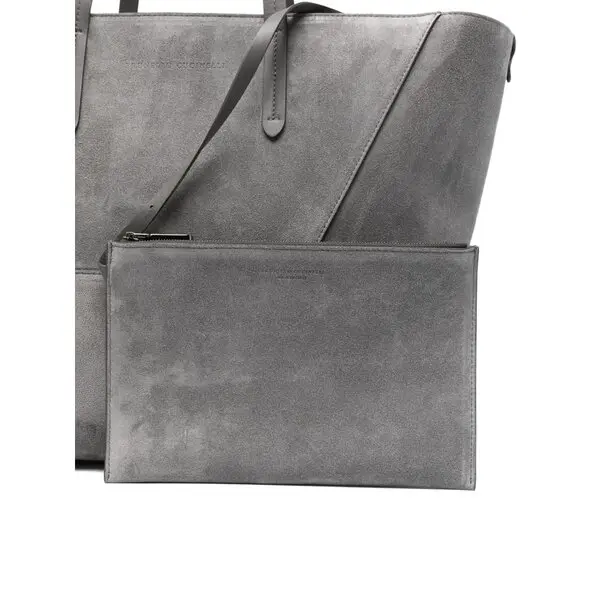 Brunello Cucinelli Grey Tote Bags - Gray