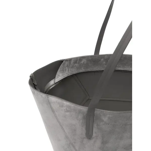 Brunello Cucinelli Grey Tote Bags - Gray