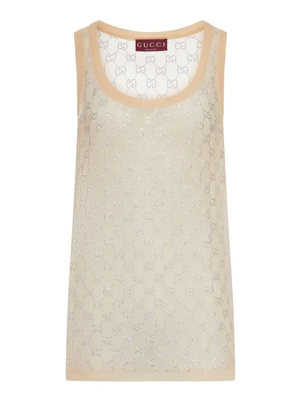 Gucci Silk Top With All-over Gg Pattern - Multicolor