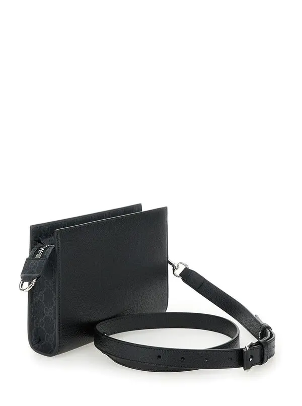 Gucci Super Mini Crossbody Bag With Logo Patch In Leather