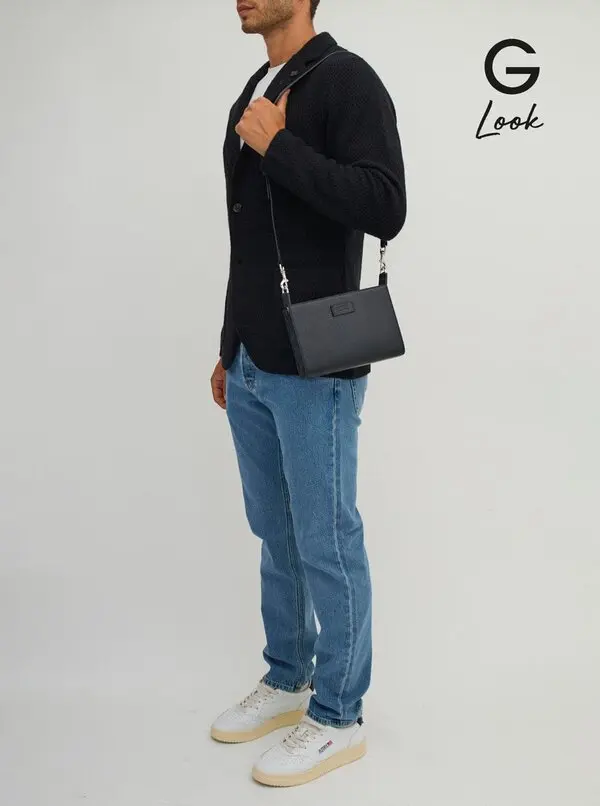 Gucci Super Mini Crossbody Bag With Logo Patch In Leather