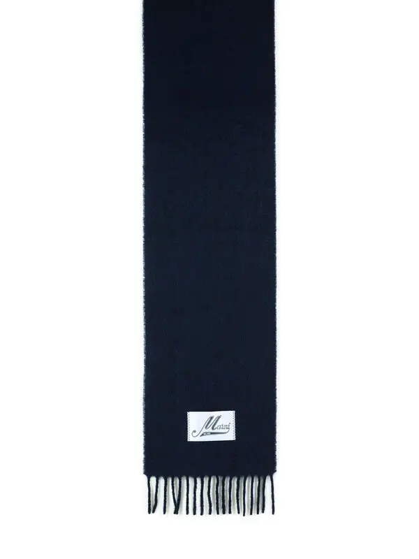 Marni Dark Brushed Alpaca Blend Scarf