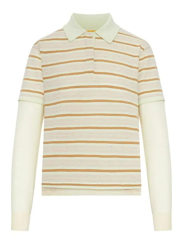 Guest In Residence Cashmere Layered Rugby Polo - Multicolor