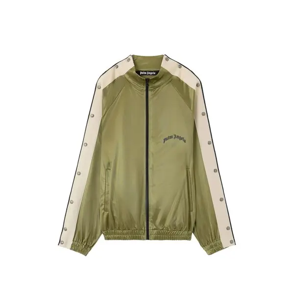 Palm Angels Curved Logo Track Jacket - Green