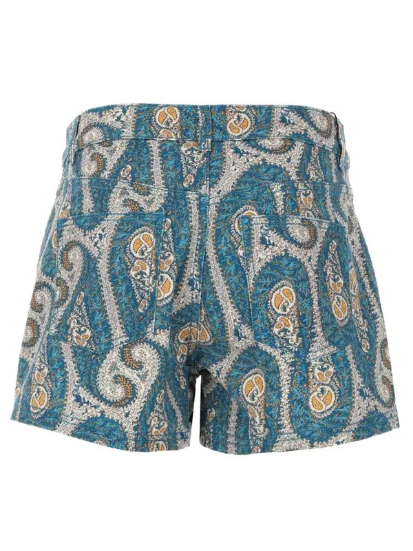 Etro Paisley Print Cotton Blend Shorts