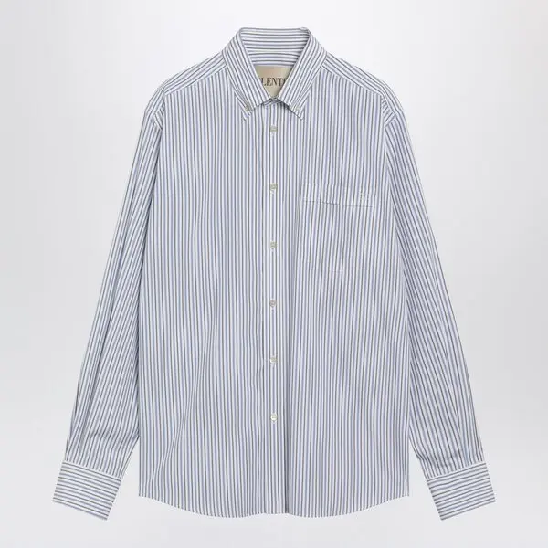 Valentino Garavani Ivory Shirt With Light And Stripes - Blue
