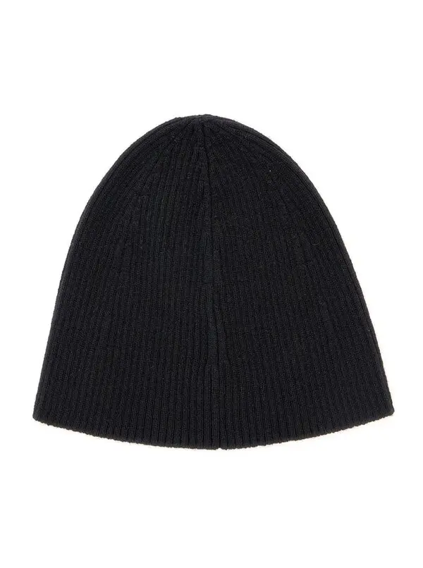 Saint Laurent Cashmere Beanie With Logo Patch - Black