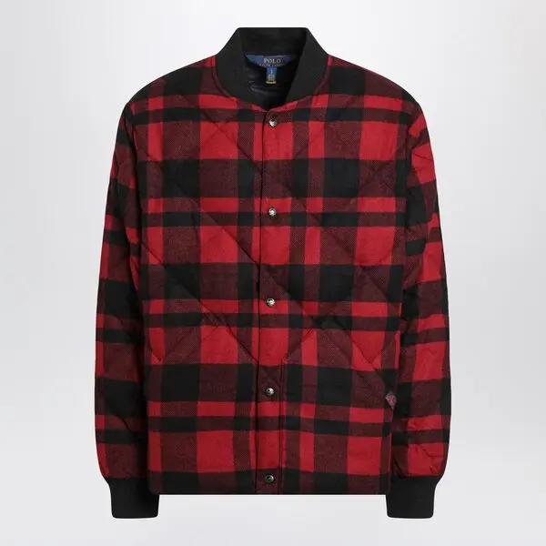 Polo Ralph Lauren Red And Black Quilted Check Bomber - Pink